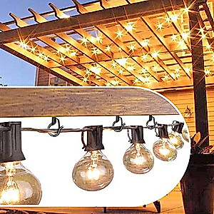 BeneLabel 20-Pack Screw in Hooks for Hanging Plants, String Lights & More - Black Wood Hooks with Safety Buckle Design - Rust Proof & Weather Proof - 40 lbs Capacity