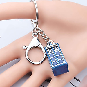 AKTAP Movie TV Series Keychain Police Box Charm Jewelry Gift Inspired Keychain Gifts For Movie Fans