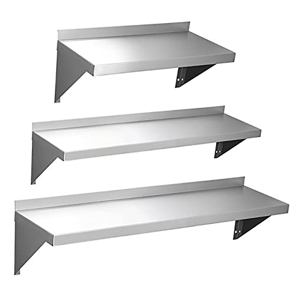 Regal Altair Stainless Steel Wall Mount Solid Shelf | Custom Sizes | Capacity: 200+ lb