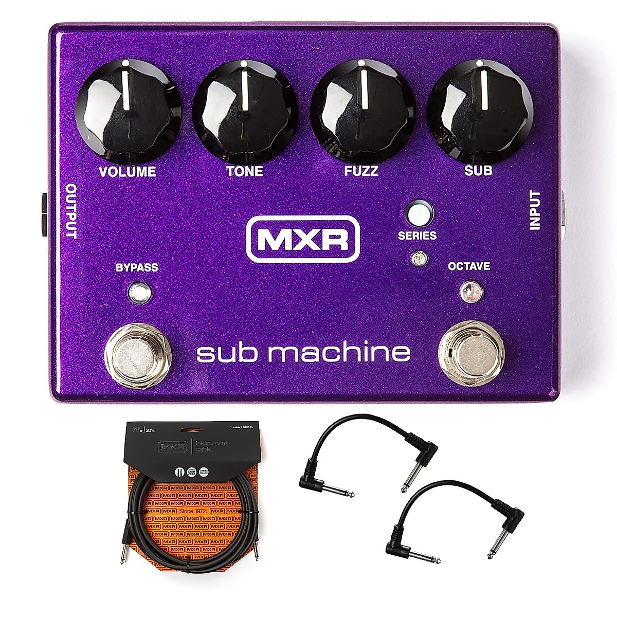 Briskdrop MXR M225 Sub Machine Fuzz Guitar Effects Pedal Bundle with MXR Instrument Cable and 2 Patch Cables M225bundle1 0