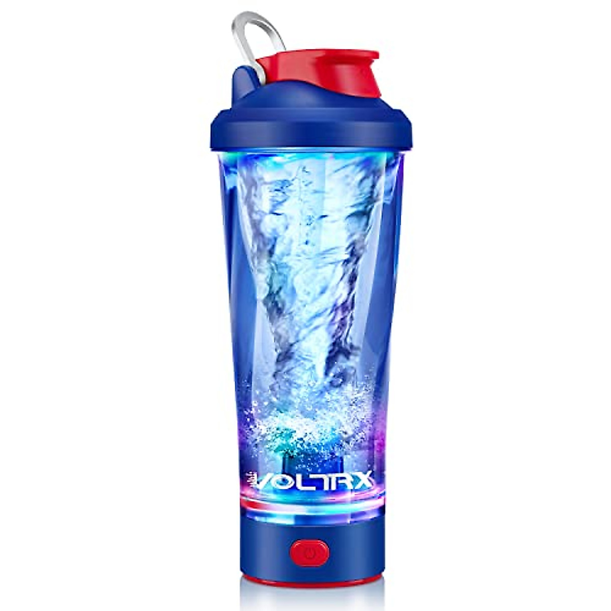VOLTRX Electric Shaker Bottle - VortexBoost Portable USB C Rechargeable Protein Shake Mixer, Shaker Cups for Protein Shakes and Meal Replacement Shakes, BPA Free, Waterproof, Colored Light Base, 24 oz
