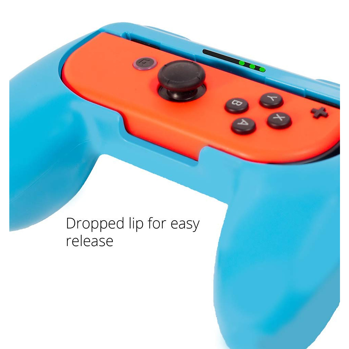 Orzly Grips for Nintendo Switch Joycon Controller Grips for Super Smash Brothers and Other Games. Party [4 Pack] Joy-Cons Grips with LED Light Edition - Patented Design