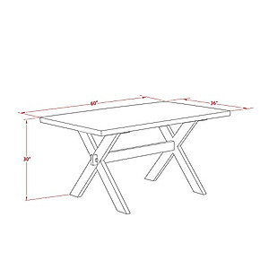 East West Furniture XT026 Wooden table, Standard height