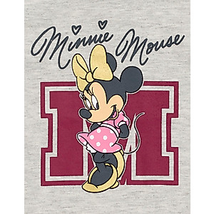 Disney Minnie Mouse Toddler Girls Zip Up Vest Puffer T-Shirt and Leggings 3 Piece Outfit Set Pink/Gray 2T