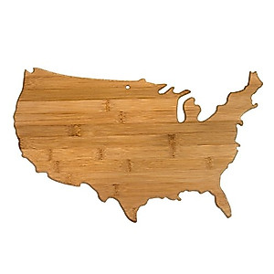 Totally Bamboo United States of America Shaped Bamboo Serving and Cutting Board