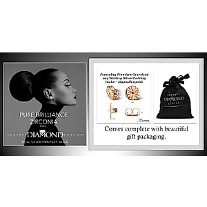 Central Diamond Center 14K Gold Post & Sterling Silver Zirconia 3 Prong Martini Stud Earrings - Rose Gold Plated 5.25mm 1.00cttw