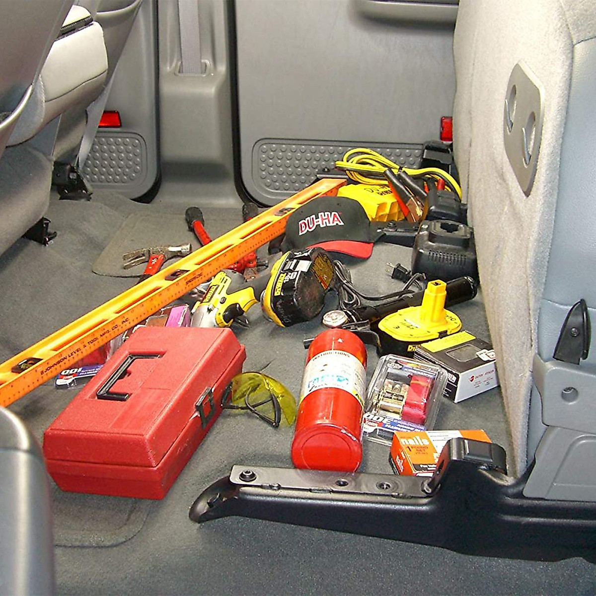 DU-HA Under Seat Storage Fits 03-16 Ford F-250 thru F-550 Super Duty Crew, Black, Part #20067