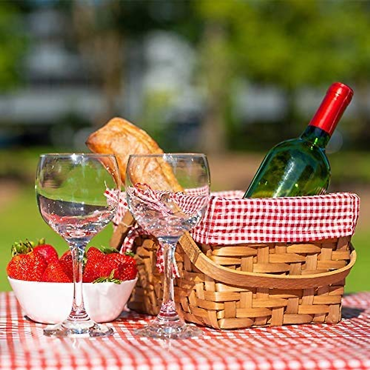 Pack of 4, Picnic Table Cloth, Red and White Checkered Tablecloth, Plastic Tablecloth, Disposable Party Tablecloth, Plaid Tablecloth by Crystal Lemon