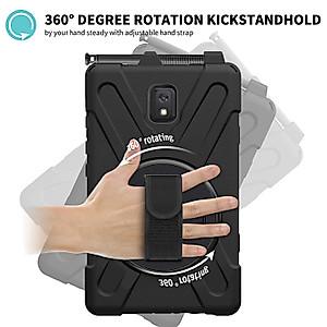 Rantice Samsung Galaxy Tab Active3/Active5 8.0 Case, with 360 Stand, Handle Hand Strap & Shoulder Strap for Samsung Galaxy Tab Active5 8" 2024, Active3 8" 2020 SM-X300/X307/T570/T577 (Black)