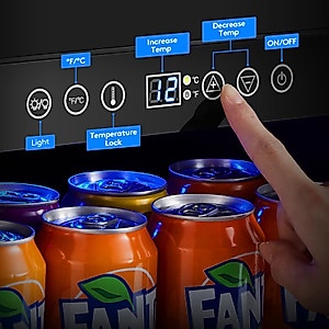 BODEGA Beverage Refrigerator Cooler,15 inch drink fridge under counter,100 cans mini Fridge with Glass Door for Soda Beer,Wine,Beverage Cooler for Home,Kitchen, Bar or Office.