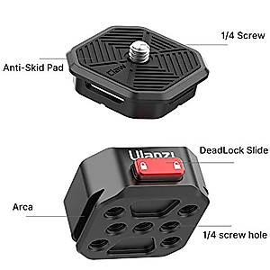 Upgrade Claw Quick Release Plate Camera Mount w Arca Swiss Slot, DSLR Stabilizer Adapter Compatible with Sony/Nikon/Canon Cameras Zhiyun/DJI/Moza Gimbal/Slider/Tripod Plate 1/4" Screw Video Shooting