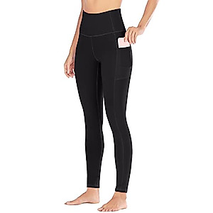 Ewedoos Women's Yoga Pants with Pockets - Leggings with Pockets, High Waist Tummy Control Non See-Through Workout Pants (EW320 Black, X-Large)