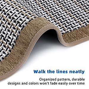 Kitchen Rugs and Mats Non Skid Washable 2PCS Absorbent Kitchen Runner Rugs Sets of 2 Comfort Weave Kitchen Floor Mats for in Front of Sink Kitchen Hallway Laundry Room (Brown, 20"x32"+20"x59")