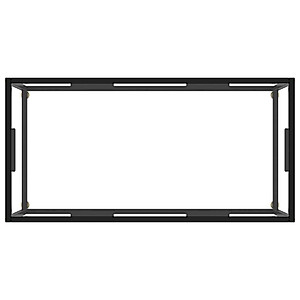 QJBSAVVA Coffee Table Black with Tempered Glass 39.4"x19.7"x13.8",Bedside Tables Side Tables End Tables Entrance Tables Suitable for Meeting Rooms, Reception Rooms, Offices