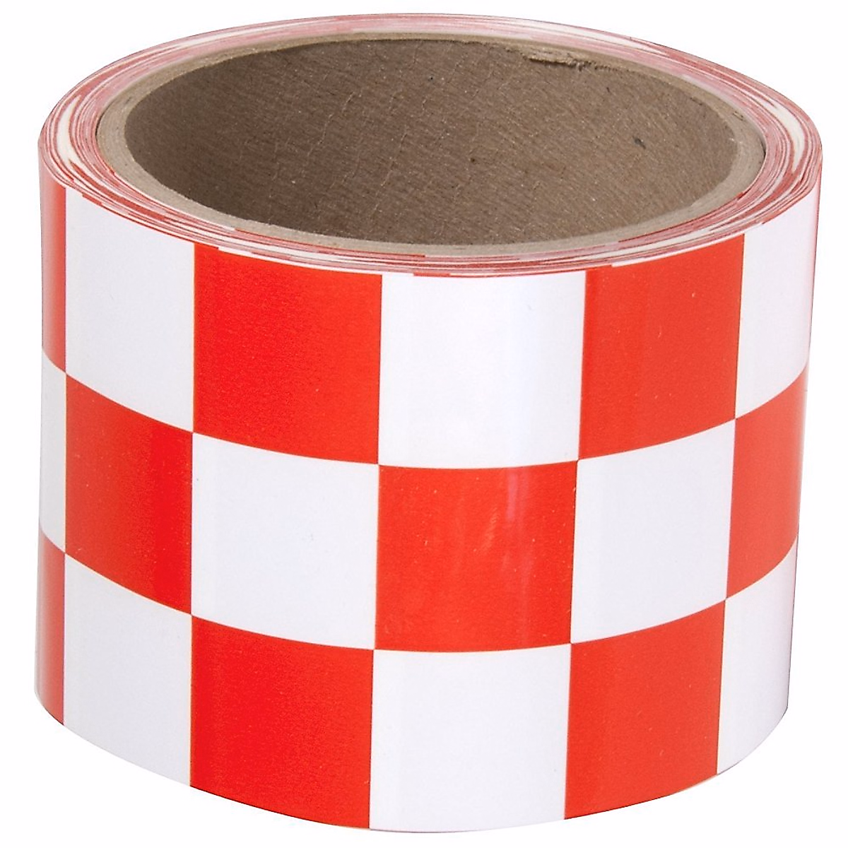 INCOM Manufacturing: 1 inch Square Pattern PVC Checkerboard Racing Laminated Safety Tape, 3 inch x 54 ft., Red and White – Indoor and Outdoor