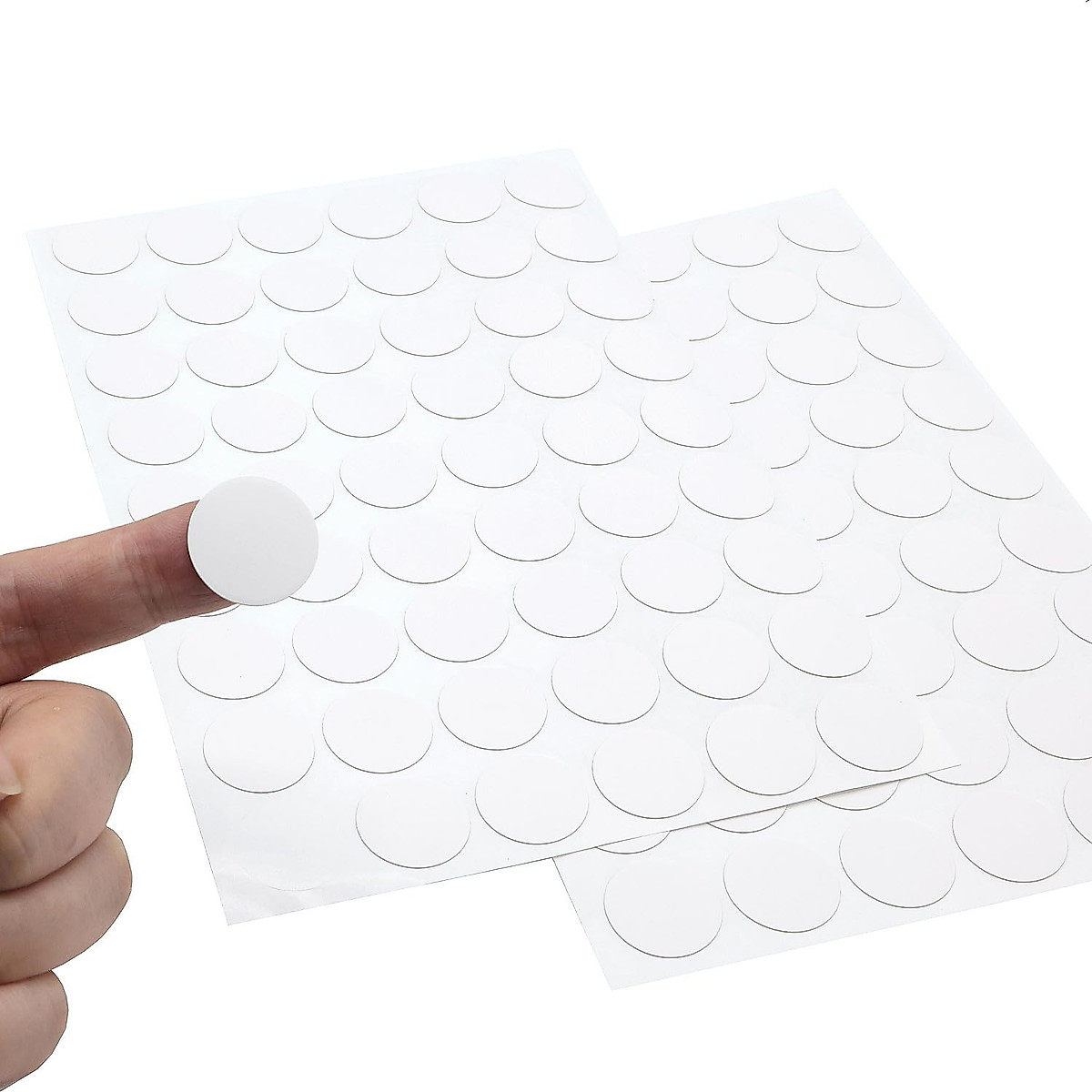ZXUEZHENG Self-Adhesive Screw Hole Stickers,2-Table 54 in 1 Self-Adhesive Screw Covers Caps Dustproof Sticker 21mm White