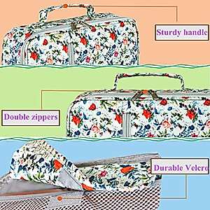 Bible Cover Case for Women Men Bible Covers Bible Bags Bible Holder Scripture Carrying Case with Handle Bible Book Covers Church Bag Bible Protective Cases with Pockets (Flower B)