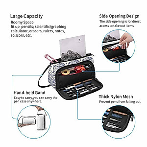 Nicokee Elephant Pencil Case Ethnic African Aztec Tribal Pencil Pouch Cosmetic Bag for School Office Travel