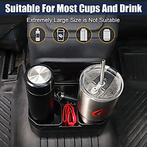 Sulokiy Rear Back Seat Dual Drink Water Cup Holder Compatible with for Ford Bronco 4 Door 2021-2023 with Magnetic Base Installation Storage Organizer Box Tray