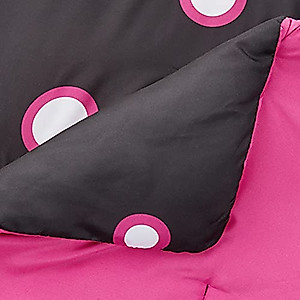 VCNY Home Twin Bed-in-a-Bag Set : Pretty Polka Dot Design, Luxurious Microfiber in Pink ; 8 pc Set Includes Reversible Comforter, 1 Pillow Shams, 3 Pc Sheet Set, Bedskirt, Decorative Pillows