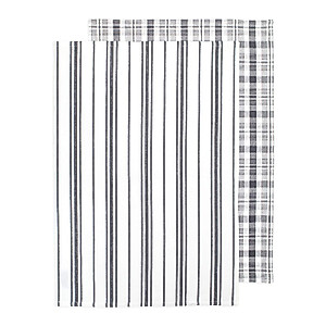 MU Kitchen 100% Cotton Farmhouse Dishtowel, Set of 2, 19 by 28-Inches, Stainless