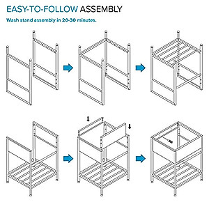 Transolid TFH-2522-MB 25 in. x 22 in. x 34.3 in. Stainless Steel Laundry Sink with Wash Stand in Matte Black