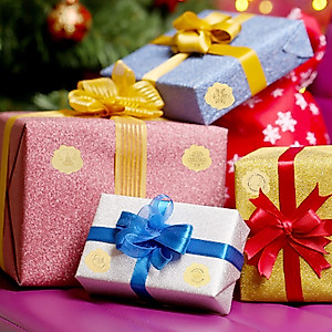 Gersoniel 480 Christmas Embossed Envelope Seals Stickers Wax Foil Seal Stickers Envelopes Self-Adhesive Seal for Greeting Card Wedding Party Decor(Funny Style,Gold)