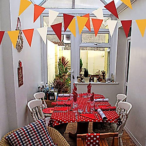 YSSAI 40Ft Triangle Flag Paper Pennant Banner Orange Fall Party Garland Bunting for Fall Decor Thanksgiving Day Harvest Autumn Wedding Birthday Party Home Outdoor Garden Hanging Decoration 104 Flags