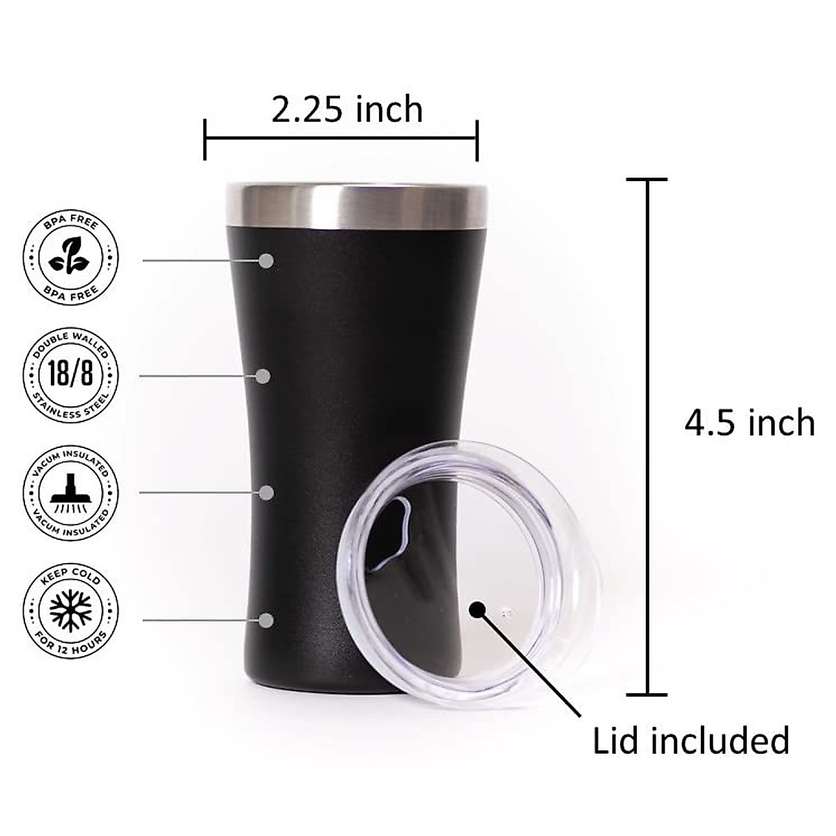 The Sipper Set of 2 Black, The Original Tequila tumbler. 5 oz Insulated Stainless Steel Keeps Your Tequila at the Perfect Temperature. Shot Glass, Tequila Gift, Gift for women, Gift for men