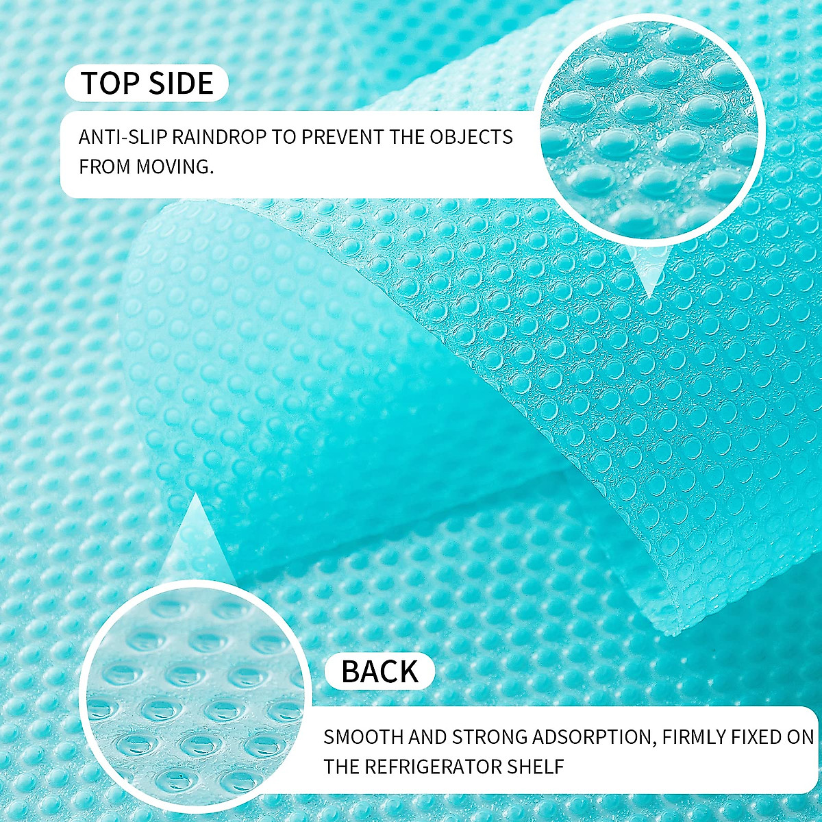 8 Pcs Refrigerator Liners Refrigerator Mats，Washable Mats for Glass Shelves，Kitchen Home Refrigerator Accessories for Drawer Table Placemats(Blue