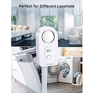 Govee Water Detectors, 100dB Adjustable Audio Alarm Sensor, Sensitive Leak and Drip Alert, for Kitchen Bathroom Basement (Battery Included)