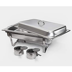ExcelSteel Kitchenware Dinner Perfect for Banquets, Buffets, Parties 9-Quart Heavy Duty Rectangular Stainless Chafing Dish Set, 9 qt