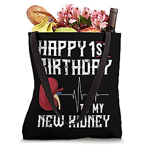 Kidney Transplant Anniversary Shirt 1st Birthday Gift Funny Tote Bag