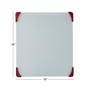 Farberware 12-by-15-Inch Glass Utility Cutting Board with Non-Slip Red Corners