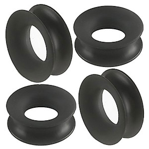 bodyjewellery 15/16 gauge 24mm Black Double Flared Tunnels Ear Plugs SI04 wholesale Lot AFQN Stretching Stretchers Piercing 4Pcs