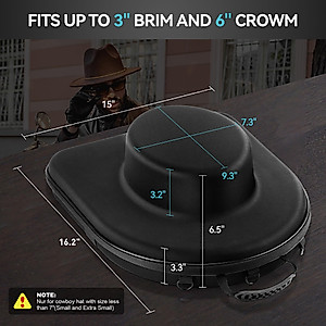 Gelozid Hat Box Holder Case for Travel, Hard Travel Hat Case for Mens Fedora Hats, Crush-Proof Box for Fedora Hat Storage, Hat Carrier with Adjustable Strap, Lightweight and Classy for Travel