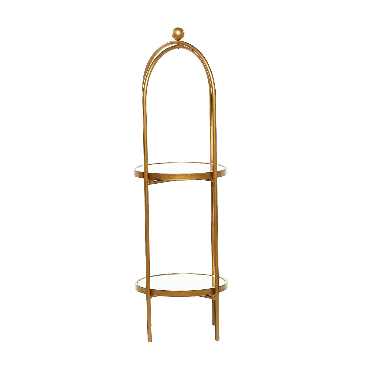 Deco 79 Metal Solid Shelving Unit, 16" x 18" x 46", Gold