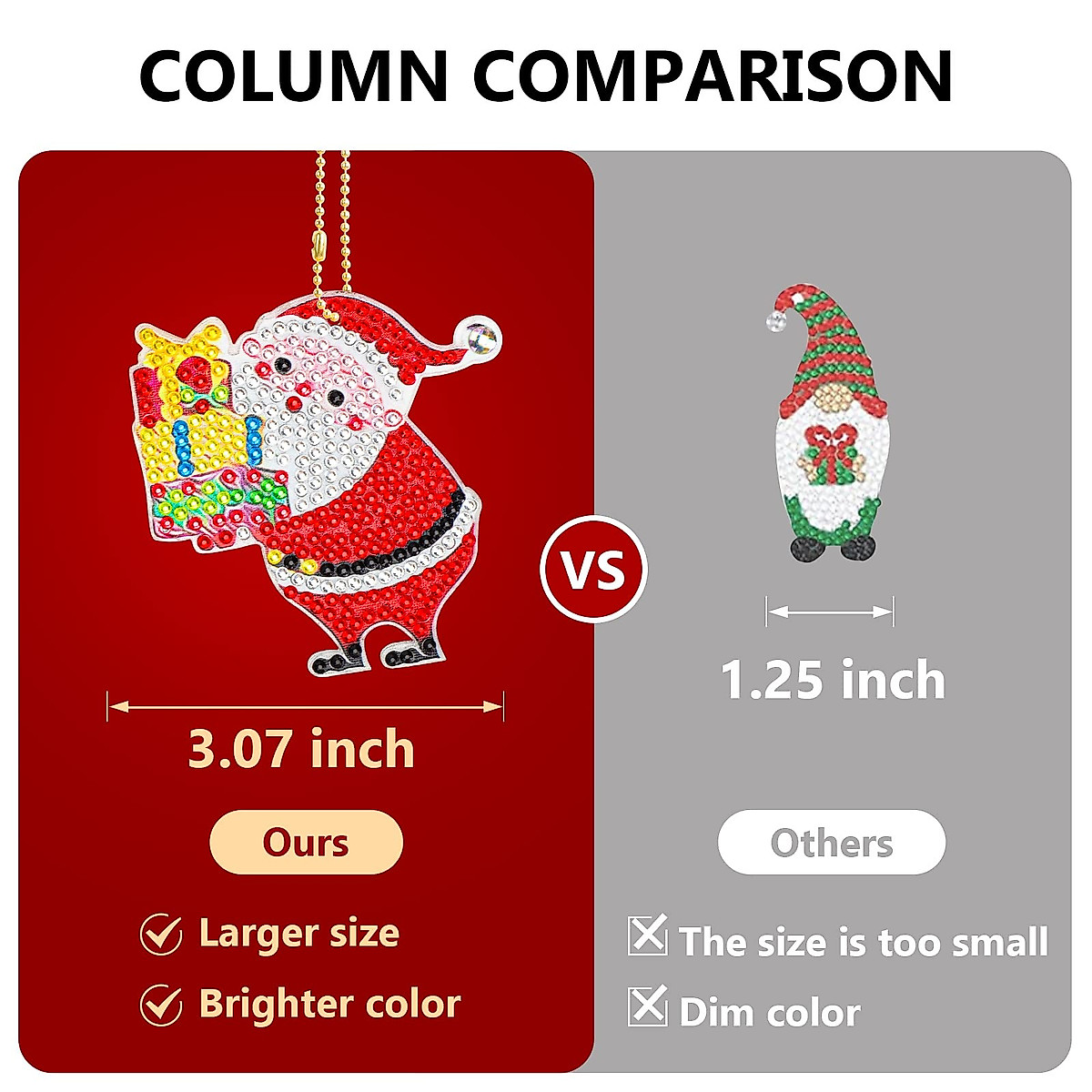 Christmas Diamond Painting Art Kits,Christmas DIY Diamond Painting Keychain,Christmas Ornament Deocr Kits for Adults Kids Crafts Christmas Gift