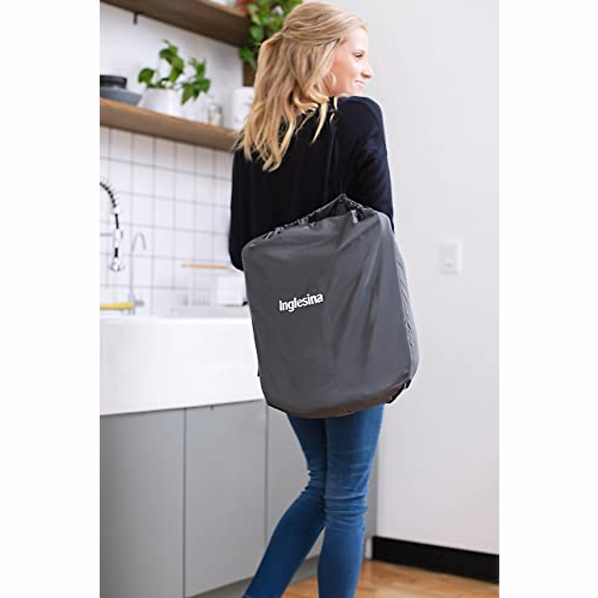 Inglesina - Fast Table Chair with Fast Tray: Hook On Portable High Chair for Babies and Toddlers, Damage Free Travel Booster Seat for Restaurant Use - Includes Snap On Tray, Black