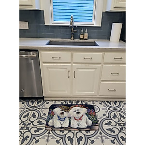 Caroline's Treasures Bichon Frise Sisters Machine Washable Memory Foam Mat doormats, Multicolor