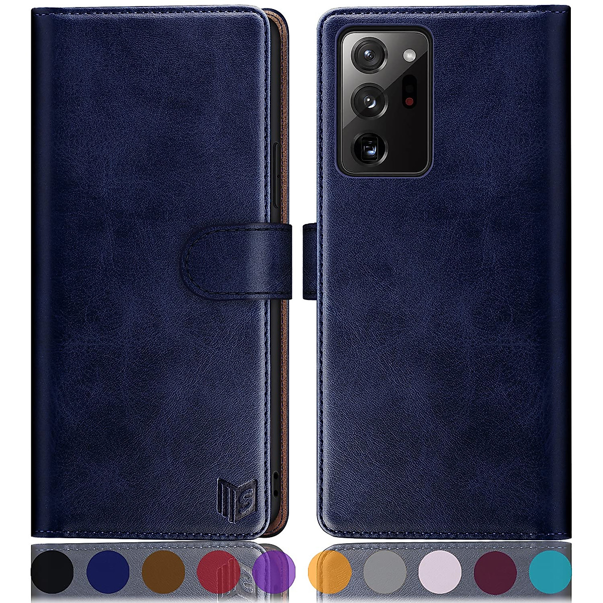 SUANPOT for Samsung Galaxy Note 20 Ultra 5G 6.9" with RFID Blocking Leather Wallet case Credit Card Holder, Flip Folio Book Phone case Cover Women Men for Samsung Note 20 Ultra case Wallet Blue