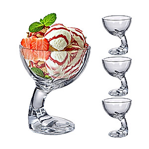 AEFPOYMXU Glass Dessert Cups set 4 Serving Bowls Ice Cream Sundae Punch Candy Snack Christmas Plates Small Appetizer Cute Salad Mini Bar Supplies Dish