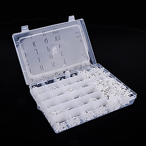 Letter Board Letters, 713 PRE-Cut Characters (3/4 and 1 Inch, White) with Sorting Tray