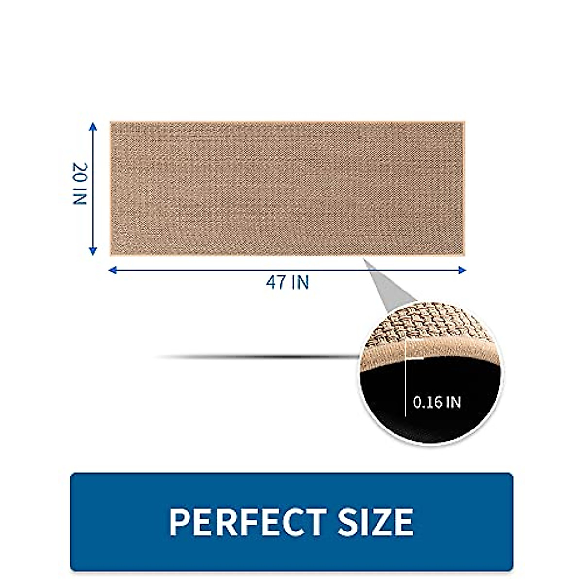 Kitchen Rugs and Mats Non Skid Washable, Absorbent Runner Rugs for Kitchen, Front of Sink, Kitchen Mats for Floor (Beige, 20"x47")