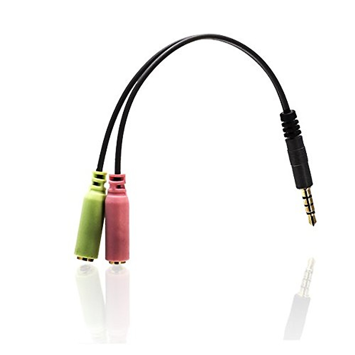 Kingwin 7 1/4 Inch Microphone & Headphone Splitter, Turn a 3.5 mm Combo Headphone/Microphone Port into Two Distinct Ports, one 3.5 mm Headphone Jack & one 3.5 mm Microphone Port (HPS-185)