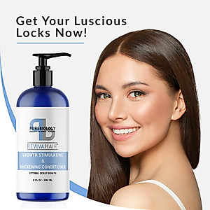 Pure Biology 8 Fl Oz Biotin Conditioner Volumizing Hair Conditioner with Coconut Oil, Argan Oil & Rosemary Oil for Thinning Hair & Dry Hair