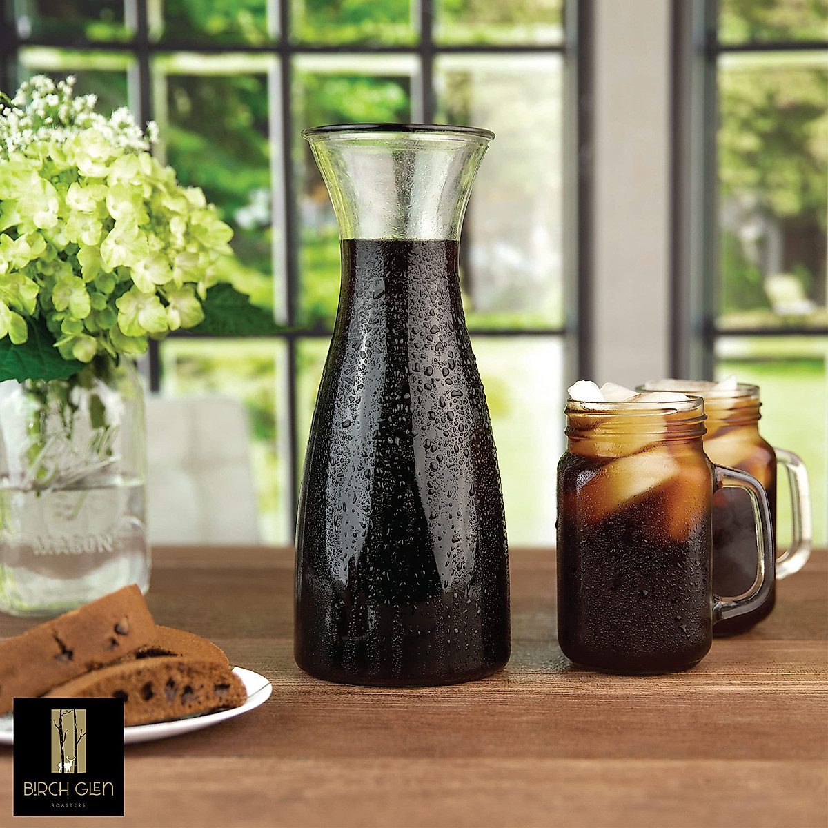 Birch Glen Roasters Ready to Go Cold Brew Coffee Bags - 4 Packets of Medium Roast Coarse Ground Coffee- No Machine Needed, Ready to Go Easy Cold Brewing Bags for Pitcher Servings- 100% Arabica Coffee - Kosher