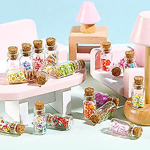 50 Pieces Cute Miniature Dollhouse Food Jar Glass Bottle 1:12 Mini Fruit Simulation Scene Candy Snack Model Game Party Toys Pretend Play Doll House Kitchen Decoration for Dollhouse