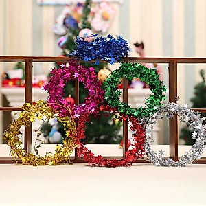 Neo LOONS 25 Ft Star Garland Tinsel Star Brace Wire Garland for Christmas Tree Decor Ornaments Party Accessory Decorations, 3 Pack (Blue)