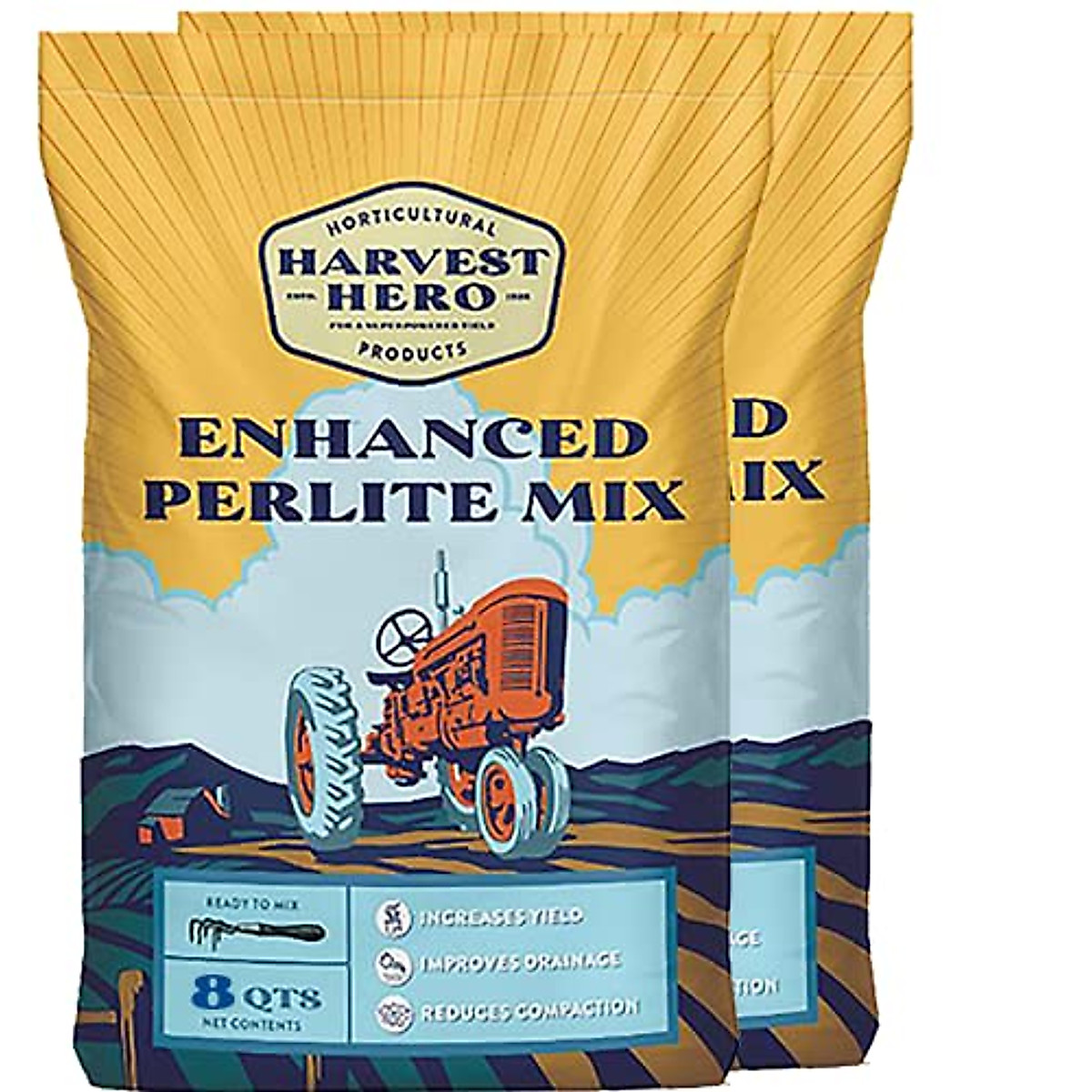 Harvest Hero Enhanced Perlite Soil Mix with Diatomaceous Earth & Essential Nutrients – Promotes Robust & Vigorous Growth for Indoor & Outdoor Plants, Transplanting, Garden Beds & Seedlings (16 QT)